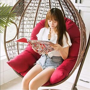 Swing Hanging Basket Chair Cushion Outdoor Indoor Egg Balcony Garden Rocking Chair Rattan Chairs Cushions Seat Mat(Cushion Only) Red