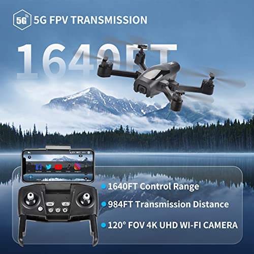 TENSSENX GPS Drone with 4K Camera for Adults, TSRC A6 Foldable RC Quadcopter with Auto Return, Follow Me, Optical Flow, Waypoint Fly, Circle Fly, Headless Mode, Altitude Hold, 46 Mins Flight Time