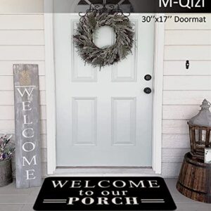 Patio Rules Decorative Doormat 17”X30”,Patio Rules Deck Rules Reversible Throw Pillowcase 18”X18”,Set of 1 Pillow Cover 1 Doormat,Farmhouse Home Porch Patio Garden Door Decor,Housewarming Gifts