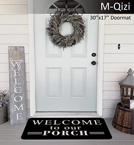 Patio Rules Decorative Doormat 17”X30”,Patio Rules Deck Rules Reversible Throw Pillowcase 18”X18”,Set of 1 Pillow Cover 1 Doormat,Farmhouse Home Porch Patio Garden Door Decor,Housewarming Gifts