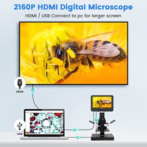 Andonstar AD246SP 4000X UHD 2160P HDMI Digital Microscope for Biological Microscope Kit, PCB Soldering Microscope for Phone Watch Repairing