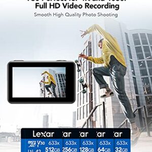 Lexar High-Performance 633x 256GB microSDXC UHS-I Card with SD Adapter, C10, U3, V30, A1, Full-HD & 4K Video, Up To 100MB/s Read, for Smartphones, Tablets, and Action Cameras (LSDMI256BBNL633A)