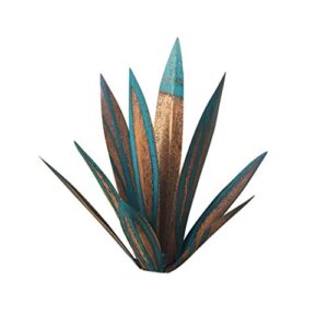 Tequila Rustic Sculpture - DIY Metal Agave Plant - Rustic Hand Painted Metal Agave,Garden Yard Art Decoration Statue Home Decor for Yard Stakes,Garden Figurines,Outdoor Patio (Blue, 65CM/25)