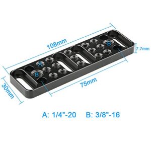 CAMVATE Multi-Function Mounting Plate Cheese Plate with 1/4"-20 and 3/8"-16 Connections - 1751