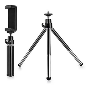 mini tripod for webcam and phone, metal extendable webcam stand with phone holder, tripod for webcam