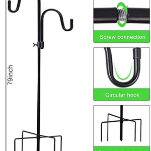 Shepherds Hook 79 Inch (2pcs), Adjustable Shepherds Hook, for Hanging Solar Lights, Bird Feeders, Mason Jars, Christmas Lights, Lanterns, Garden Stakes and Wedding Décor