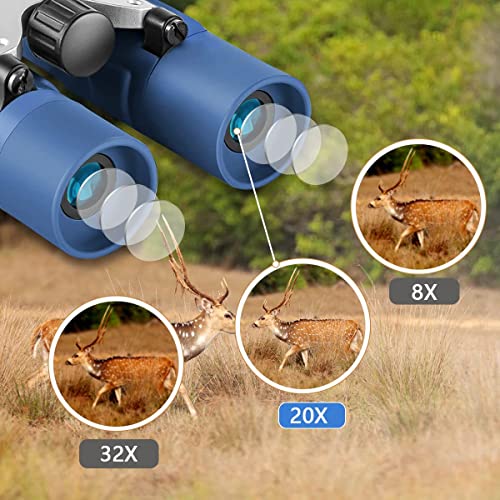 OuYteu Binoculars 122x1000 Compact with Clear Low Light Vision, Large Eyepiece Waterproof Binocular for Adults Kids, High Power Easy Focus Bird Watching, Hunting, Travel, Sightseeing, Blue