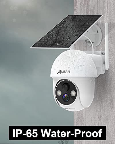 ANRAN 2K Security Camera Wireless Outdoor, Solar Outdoor Camera with 360° View, Smart Siren, Spotlights, Color Night Vision, PIR Human Detection, Pan Tilt Control, 2-Way Talk, Q01W 2 Packs