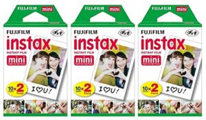 fujifilm instax mini instant film (3 twin packs, 60 total pictures) for instax cameras