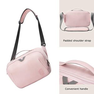 BAGSMART Camera Bag, DSLR Camera Bag, Waterproof Crossbody Camera Case with Padded Shoulder Strap, Anti-Theft Camera Shoulder Bag, Pink