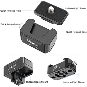 Camera Quick Release Tripod Mount, ULANZI Hummingbird DSLR QR Plate Adapter Vlog Filmmaking Quick Accessories Kits for Gopro Hero/DJI Zhiyun Gimbals/DJI Osmo Action/insta360/ Canon/Sony/Nikon