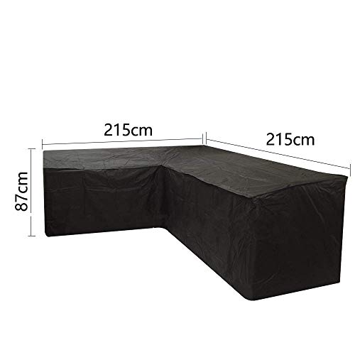 Patio Cover, Large Outdoor Sectional Furniture Cover, V-Shaped Waterproof Outdoor Veranda Sofa Cover Garden Couch Protector Black (85''Lx85''Lx34''H) (215X215X87CM) (SW-8596)