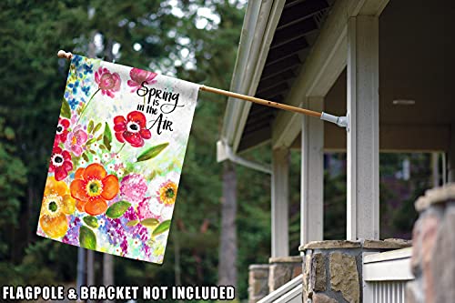 Toland Home Garden 1012586 Spring Is In The Air Spring Flag 28x40 Inch Double Sided Spring Garden Flag for Outdoor House Flower Flag Yard Decoration