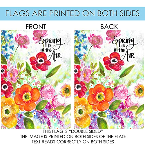 Toland Home Garden 1012586 Spring Is In The Air Spring Flag 28x40 Inch Double Sided Spring Garden Flag for Outdoor House Flower Flag Yard Decoration