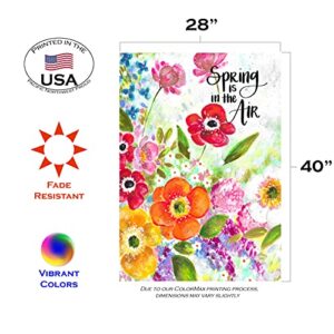 Toland Home Garden 1012586 Spring Is In The Air Spring Flag 28x40 Inch Double Sided Spring Garden Flag for Outdoor House Flower Flag Yard Decoration