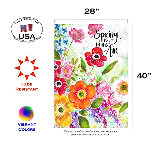 Toland Home Garden 1012586 Spring Is In The Air Spring Flag 28x40 Inch Double Sided Spring Garden Flag for Outdoor House Flower Flag Yard Decoration