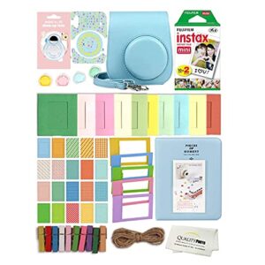 Fujifilm Instax Mini 11 Instant Camera with Case, 60 Fuji Films, Decoration Stickers, Frames, Photo Album and More Accessory kit (Sky Blue)