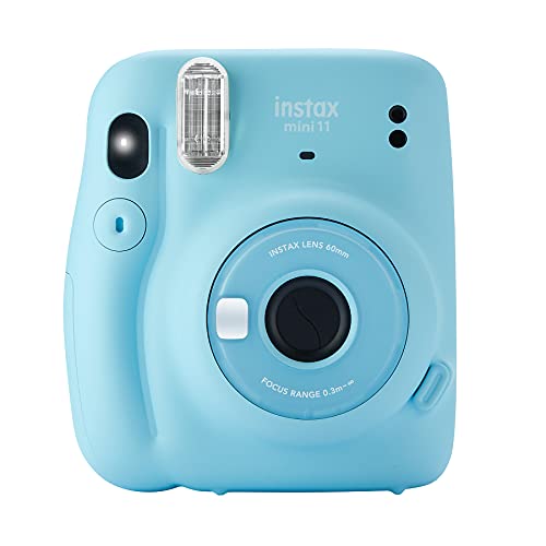 Fujifilm Instax Mini 11 Instant Camera with Case, 60 Fuji Films, Decoration Stickers, Frames, Photo Album and More Accessory kit (Sky Blue)