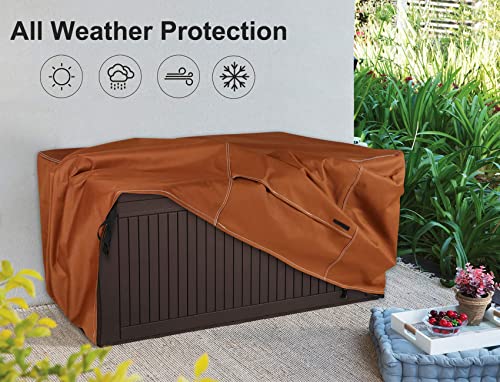 NettyPro Deck Box Cover, Outdoor Storage Box Bench Cover Rectangular, Waterproof Heavy Duty Patio Furniture Cover for Small Table Rectangle, 54 x 28 inch