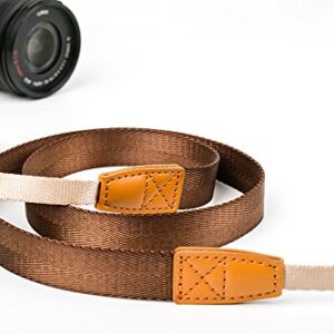 MINI GAGA DOROM Universal Adjustable Slim Shoulder Sling Neck Strap for All Camera DSLR SLR (Coffee Brown)