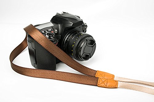 MINI GAGA DOROM Universal Adjustable Slim Shoulder Sling Neck Strap for All Camera DSLR SLR (Coffee Brown)