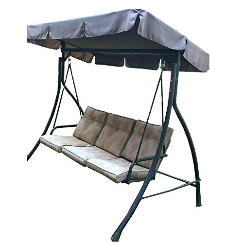 Garden Winds Replacement Canopy Top Cover for The HD Flat Roof 3 Person Swing - Standard 350 - Brown