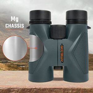 Athlon Optics 8x42 Midas UHD Gray Binoculars with ED Glass for Adults and Kids, High-Powered Binoculars for Hunting, Birdwatching, and More