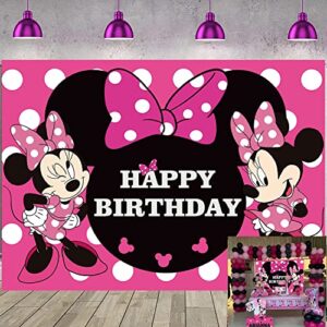 GCH Cartoon Photography Backdrop Girl 1st Birthday Background Princess Girls Hot Pink Decoration for Kids Baby Shower Party Supplies Banner Studio Props Customized Backdrops (5X3FT)