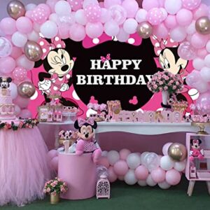 GCH Cartoon Photography Backdrop Girl 1st Birthday Background Princess Girls Hot Pink Decoration for Kids Baby Shower Party Supplies Banner Studio Props Customized Backdrops (5X3FT)