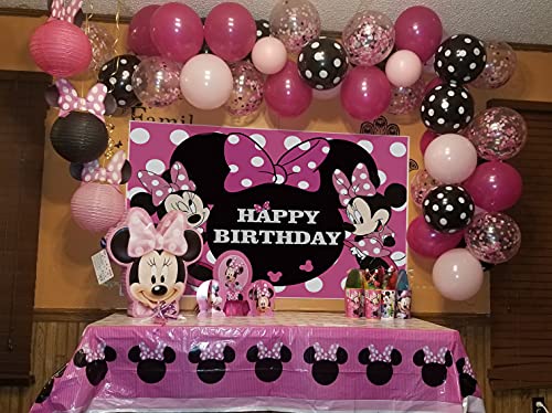 GCH Cartoon Photography Backdrop Girl 1st Birthday Background Princess Girls Hot Pink Decoration for Kids Baby Shower Party Supplies Banner Studio Props Customized Backdrops (5X3FT)