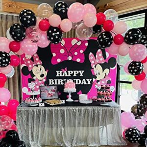 GCH Cartoon Photography Backdrop Girl 1st Birthday Background Princess Girls Hot Pink Decoration for Kids Baby Shower Party Supplies Banner Studio Props Customized Backdrops (5X3FT)