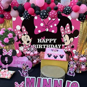 GCH Cartoon Photography Backdrop Girl 1st Birthday Background Princess Girls Hot Pink Decoration for Kids Baby Shower Party Supplies Banner Studio Props Customized Backdrops (5X3FT)