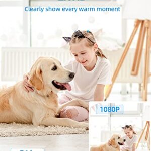 XIAOVV Home Security Cameras,2k 360 Degree 2.4ghz WiFi Security Camera,Privacy Mode,Night Vision Indoor Pet Camera with Alarm Push Phone app,SD&Cloud Storage