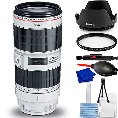 Canon EF 70-200mm f/2.8L is III USM Lens #3044C002 Starter Bundle with Tulip Hood Lens, UV Filter, Cleaning Pen, Blower, Microfiber Cloth and Cleaning Kit