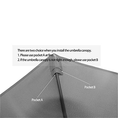 Garden lucky 9ft Patio Umbrella Replacement Canopy Market Umbrella Top Outdoor Umbrella Canopy for 8 Ribs Umbrella Green