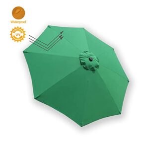 Garden lucky 9ft Patio Umbrella Replacement Canopy Market Umbrella Top Outdoor Umbrella Canopy for 8 Ribs Umbrella Green