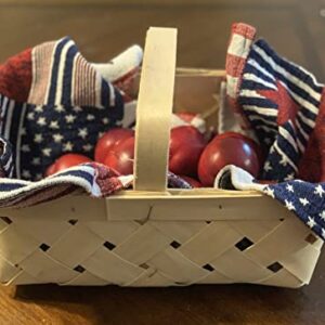 Natural Wooden Baskets, Farm Stand, 6 Quart with Handles, Produce Baskets, Use as a Planter, Make Gift Baskets 2 Pack