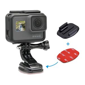 Haoyou Adhesive Helmet Mount with 3M Adhesive Pad Compatible with GoPro Hero 11, 10, 9, 8, 7, 6, 5, 4, 3+, 3, Max, Session, AKASO,SJ4000(4X Curved,2X Flat Mount seat)