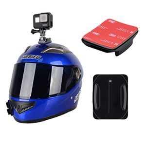 Haoyou Adhesive Helmet Mount with 3M Adhesive Pad Compatible with GoPro Hero 11, 10, 9, 8, 7, 6, 5, 4, 3+, 3, Max, Session, AKASO,SJ4000(4X Curved,2X Flat Mount seat)