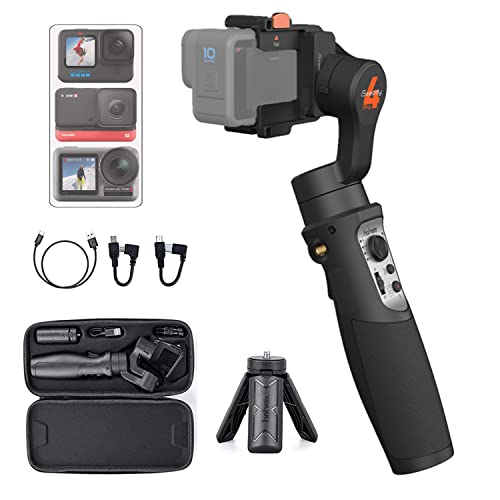 Hohem iSteady Pro 4 Action Camera Gimbal 3-Axis Splashproof Stabilizer for GoPro Hero 11/10/9/8/7/6/5/4/3,DJI OSMO Action,Insta360 ONE R,Sony RX0,Quick Mounting,14Hrs Runtime