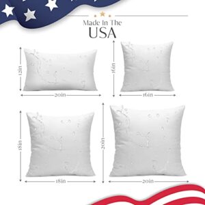 Ashler 16 x 16 Outdoor Pillow Inserts Set of 2 Water Resistant Throw Pillow Inserts Hypoallergenic Stuffer Sham Square Pillow Insert for Patio, Bench, Garden, Indoor Outdoor Decorative Made in USA