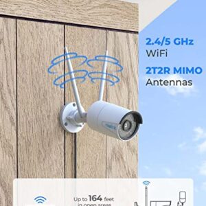 REOLINK Security Camera Outdoor, 4MP Plug-in WiFi Security Cameras System for Home, 2.4/5Ghz WiFi, Night Vision, IP66 Waterproof, Smart Person/Vehicle Detection, Works with Google Assistant, RLC-410W