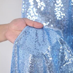 Baby Blue Sequin Backdrop 2 Panels 2FTx8FT Party Backdrop Curtains Glitter Birthday Bridal Curtains Sparkle Photo Backdrop