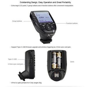 Godox XPro-S Compatible for Sony TTL Wireless Flash Transmitter Trigger 1/8000s HSS TTL-Convert-Manual Function Large LCD Screen Slanted Design 11 Customizable Functions