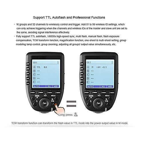 Godox XPro-S Compatible for Sony TTL Wireless Flash Transmitter Trigger 1/8000s HSS TTL-Convert-Manual Function Large LCD Screen Slanted Design 11 Customizable Functions