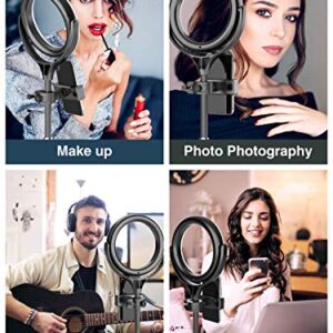 Computer Ring Light for Video Conference Lighting, Elitehood Desktop Ring Light with Stand for Laptop, 8 inch Light Ring for Zoom Meeting, Video Recording/Make Up/Live Streaming//Online Video Call