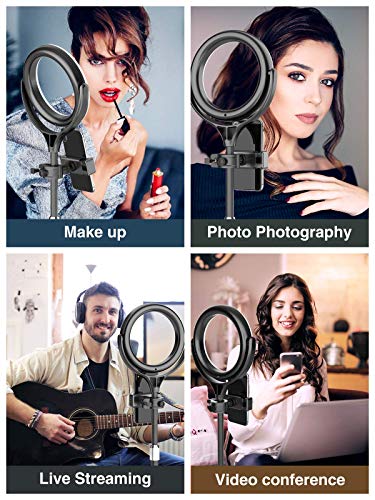 Computer Ring Light for Video Conference Lighting, Elitehood Desktop Ring Light with Stand for Laptop, 8 inch Light Ring for Zoom Meeting, Video Recording/Make Up/Live Streaming//Online Video Call