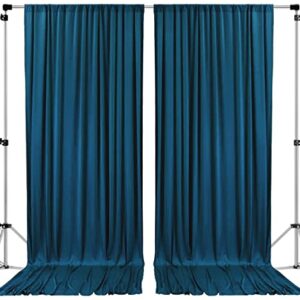 AK TRADING CO. 10 feet x 8 feet Polyester Backdrop Drapes Curtains Panels with Rod Pockets - Wedding Ceremony Party Home Window Decorations - Dark Teal (DRAPE5X8-DKTEAL-2PACK)