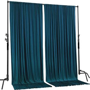 AK TRADING CO. 10 feet x 8 feet Polyester Backdrop Drapes Curtains Panels with Rod Pockets - Wedding Ceremony Party Home Window Decorations - Dark Teal (DRAPE5X8-DKTEAL-2PACK)