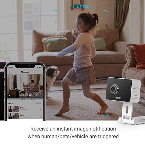 Zmodo Mini Pro 1080p Indoor Home Security Camera Wireless Baby Monitor Pet Cam Nanny Camera Two-Way Audio, Night Vision, Motion Detection Work with Alexa